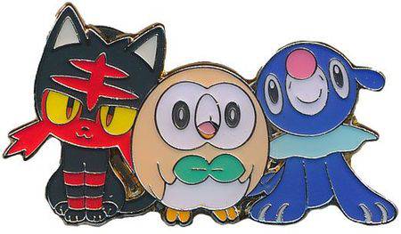 Alola Starters Litten Rowlet Popplio Pin Badge | Lockett Labs UK