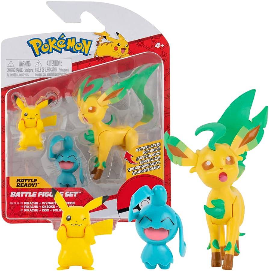 Pokemon Pikachu, Wynaut & Leafeon Battle Figures | Lockett Labs UK
